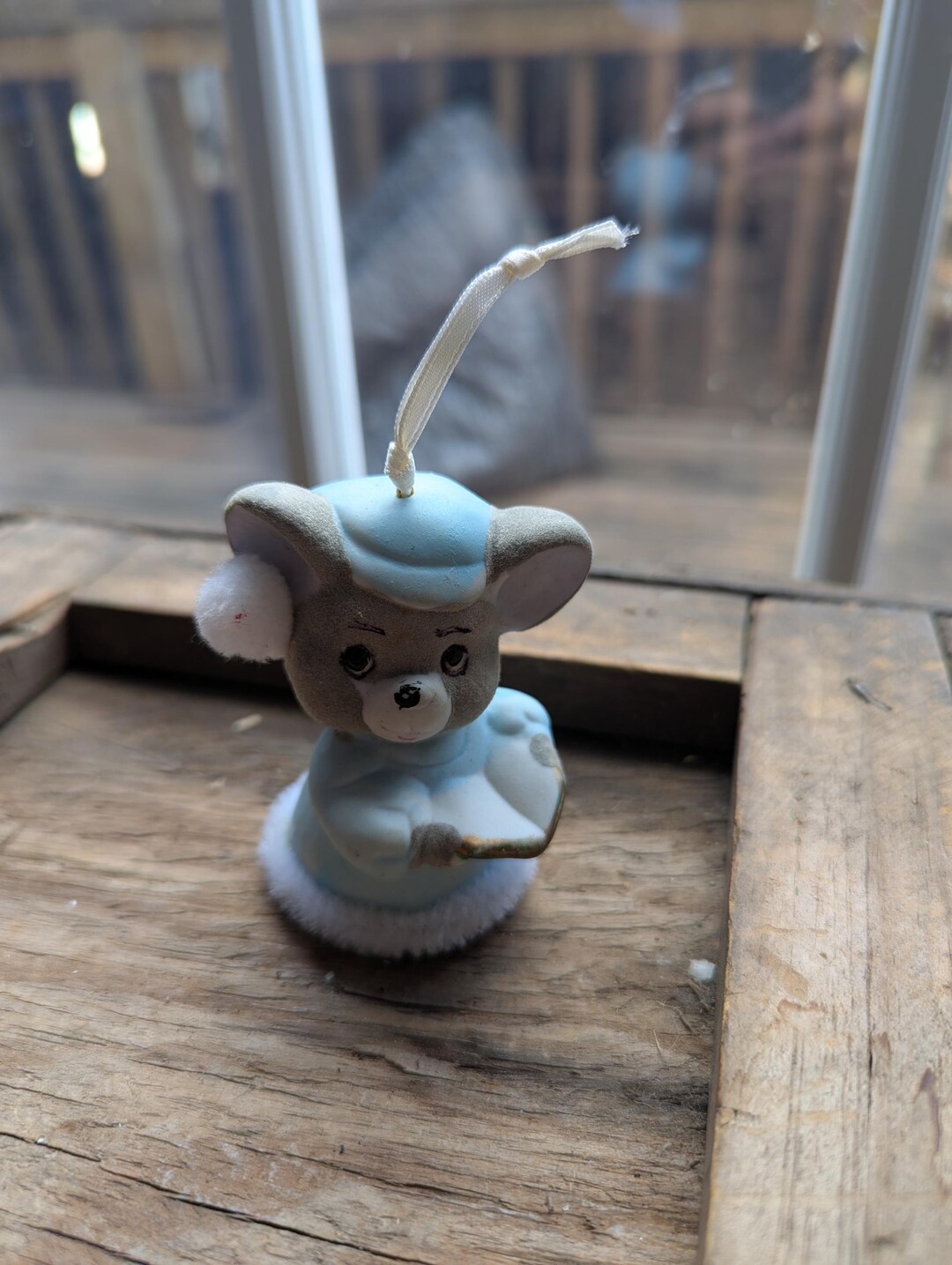 Vintage Jasco Fuzzy Mouse Bell: 1970s Ceramic Christmas Ornament - Etsy