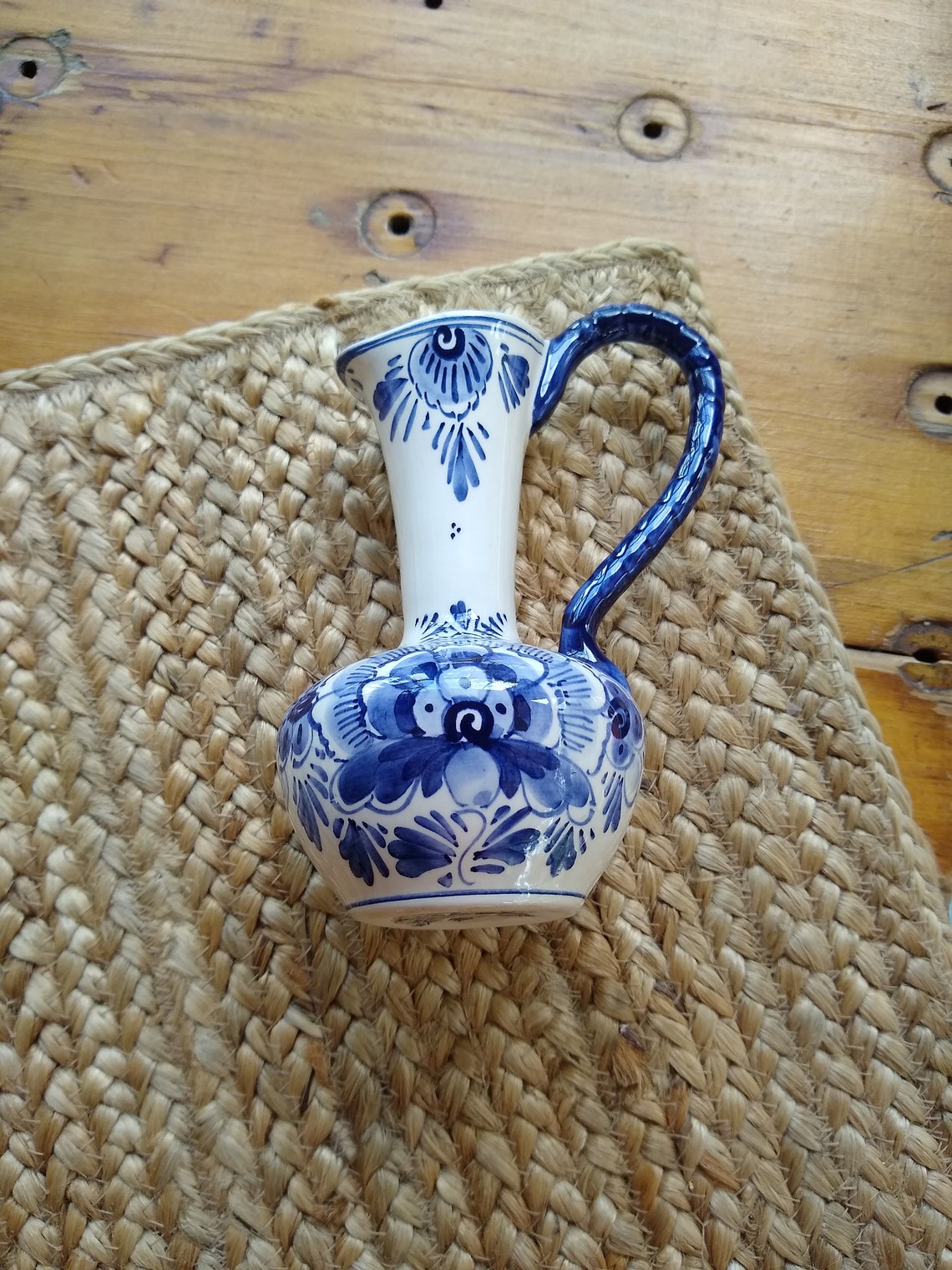Vintage Delft Blue Long Neck Small Pitcher. Hand Painted in | Etsy