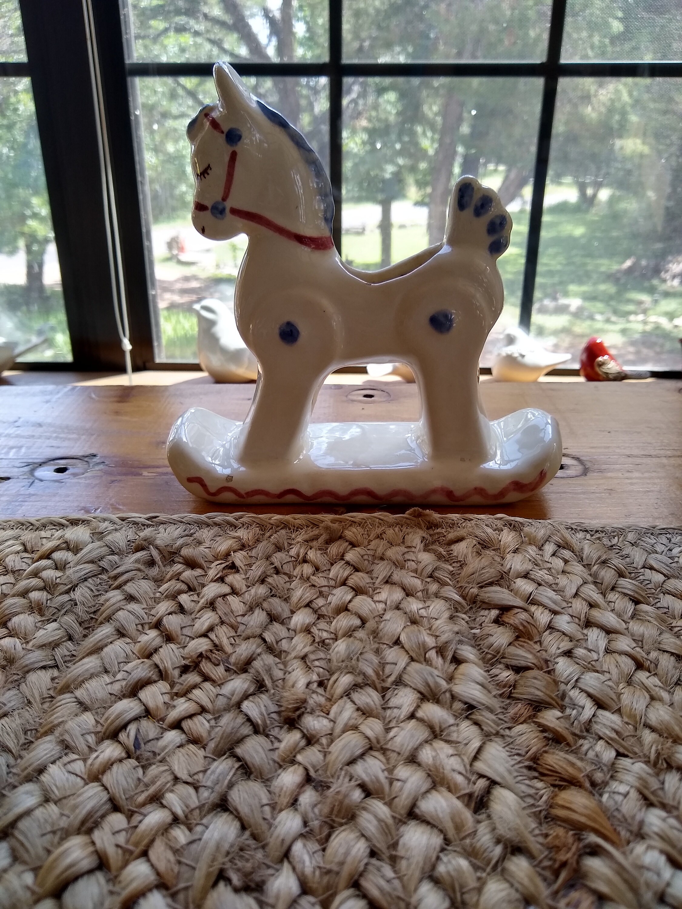 Vintage Glazed Ceramic Rocking Horse Nursery Room Decor - Etsy