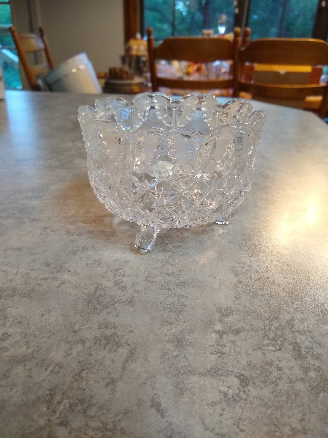 Hofbauer Collection Over 24% Lead Crystal Butterfly Design 3 Footed ...