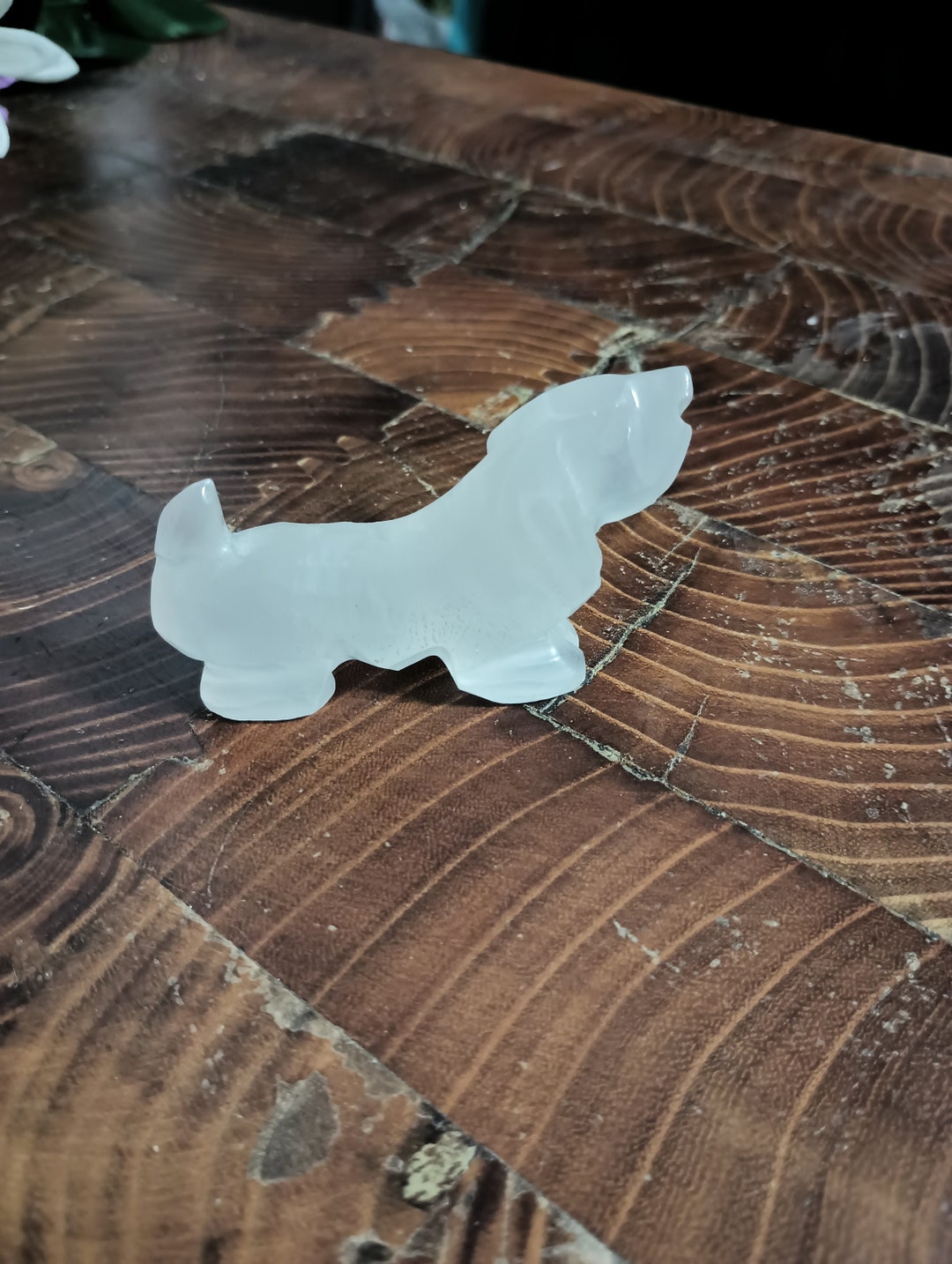 Cute Onyx Stone Dachshund Figurine. Vintage Hand Carved Stone Dog ...