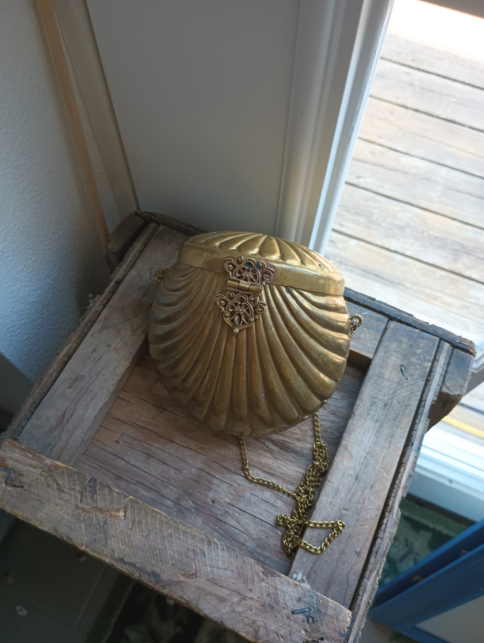 Antique Brass Clamshell Purse Lined With Royal Purple Velvet - Etsy