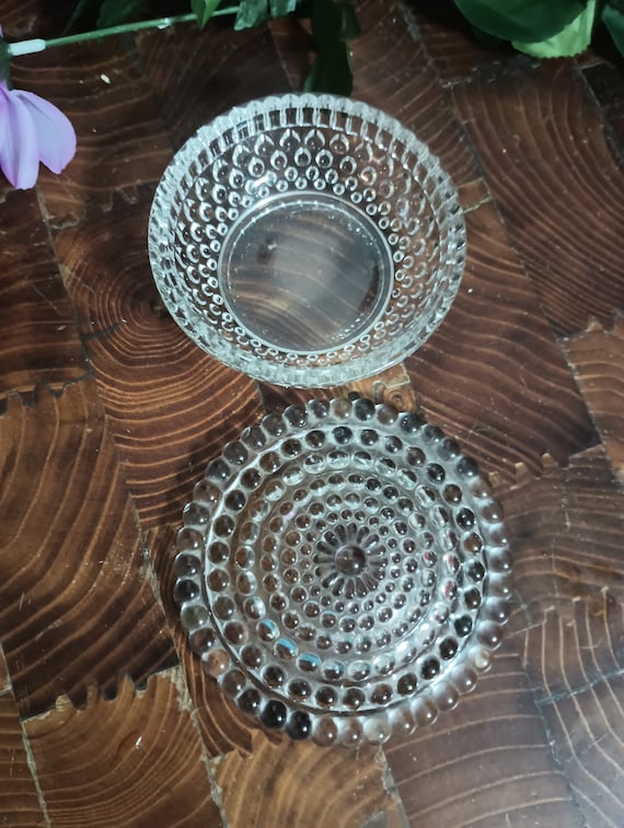 Vintage Hobnail Covered Powder Dish By Anchor Hocking… - Gem