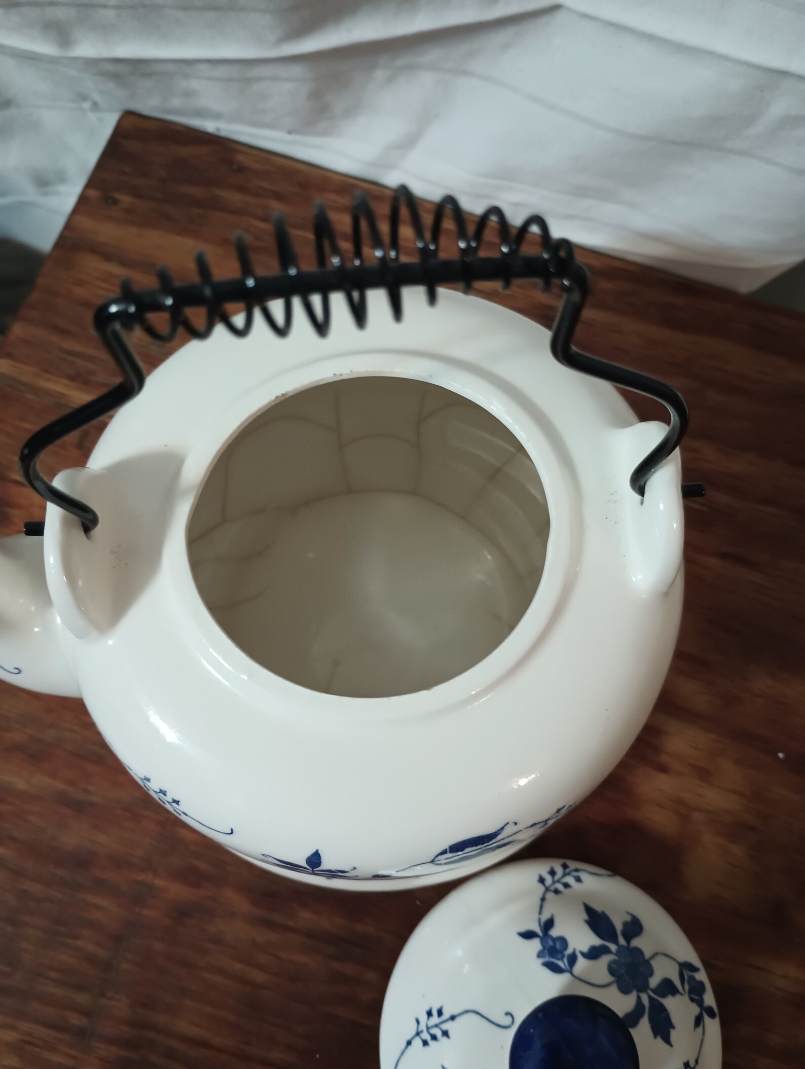 Vintage Nevco Japan Teapot W/ Wire Handle Blue Onion Delft Colors 1960 ...