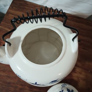 Vintage Nevco Japan Teapot W/ Wire Handle Blue Onion Delft Colors 1960 ...