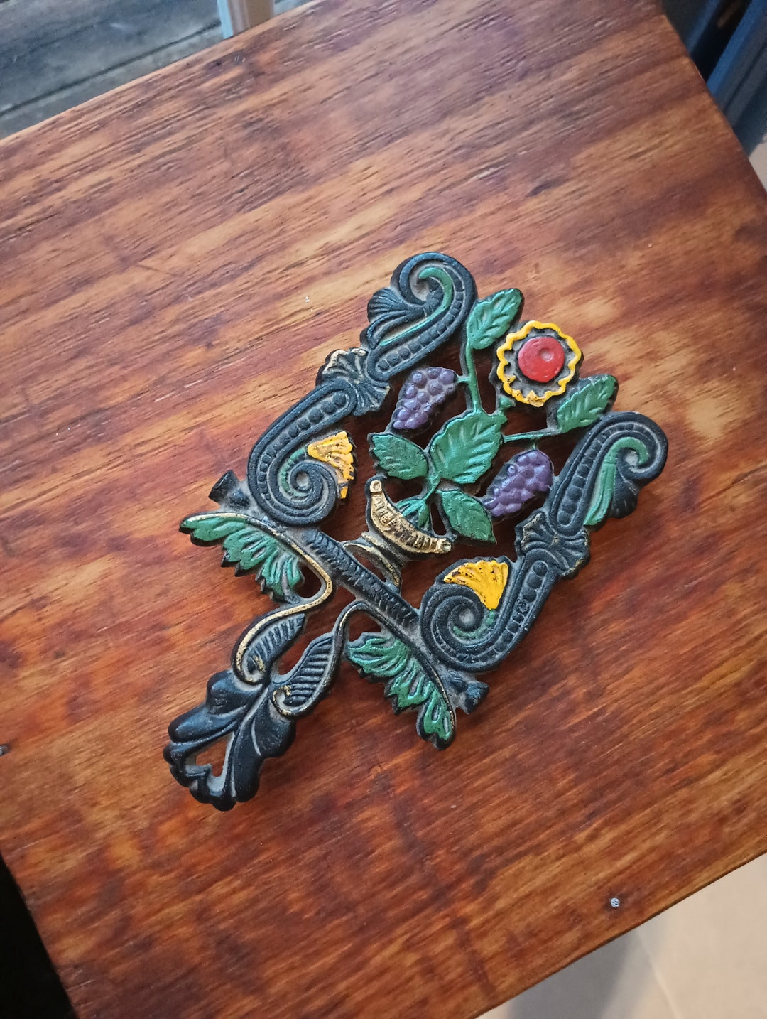 Vintage 1950s Cast Iron Square Trivet Griswold Grape Design - Etsy