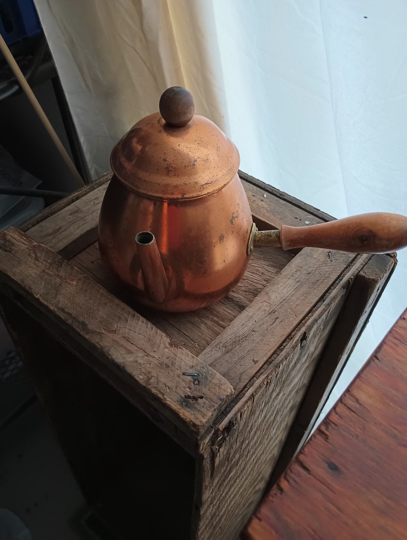 Vintage TAGUS Copper Espresso Pot Coffee Wood Handle - Etsy