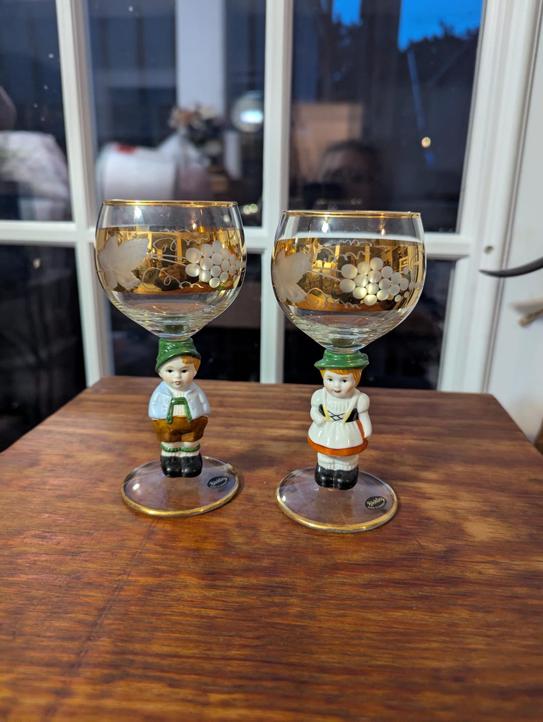 Goebel Hummel Wine Glasses: West German Crystal, Boy and Girl Set - Etsy
