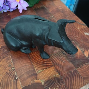 Antique Farmhouse Cast Iron Pig Coin Bank - Etsy