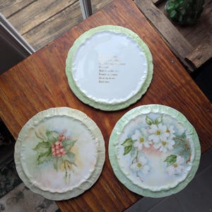 3 Hanging Victorian Hand Painted Art Plates - Etsy