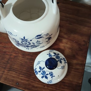 Vintage Nevco Japan Teapot W/ Wire Handle Blue Onion Delft Colors 1960 ...