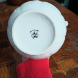 Vintage Royal Crown Pitcher Made in Japan White Yellow Floral Flowers ...