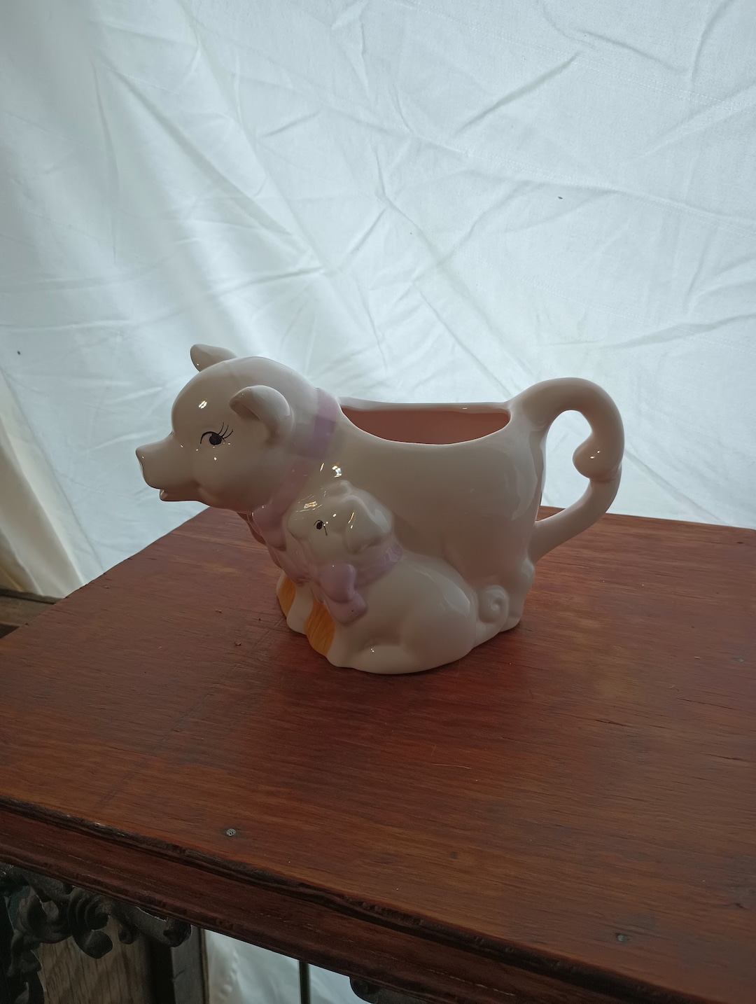 1980s Vintage Smiling Ceramic Pigs Teleflora Vase Creamer Pitcher Made ...