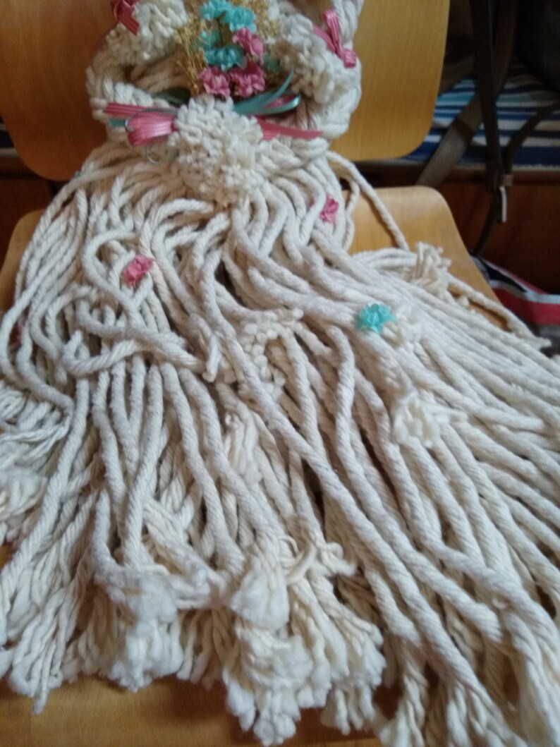 Vintage Rose Hat Brides Maiden Rag Mop Doll - Etsy