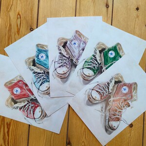 Red Converse High-top Art Print (A4, A3) - Etsy