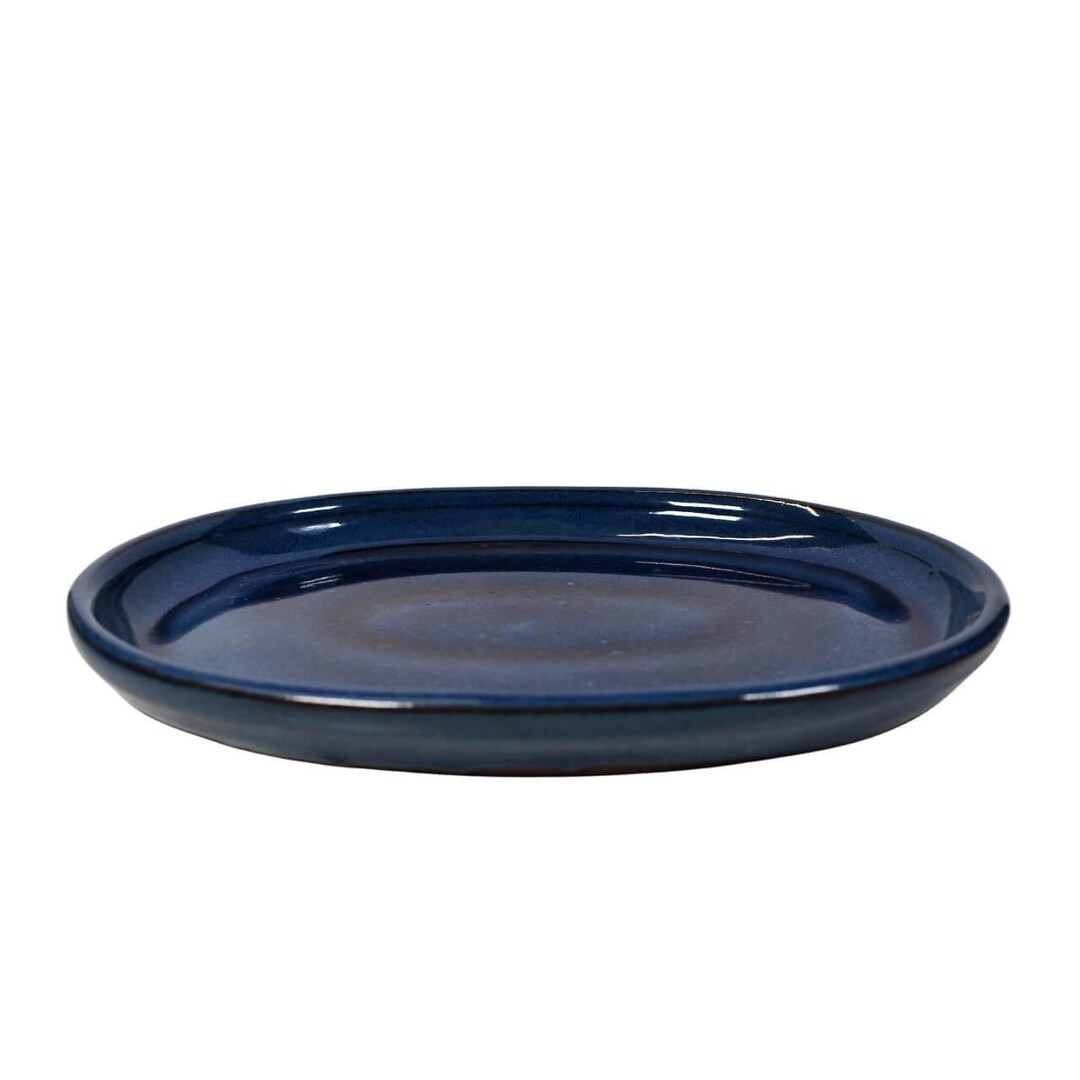Blue Bonsai Drip Tray | Glazed Ceramic Garden Pot Drip Tray | 210x165mm ...