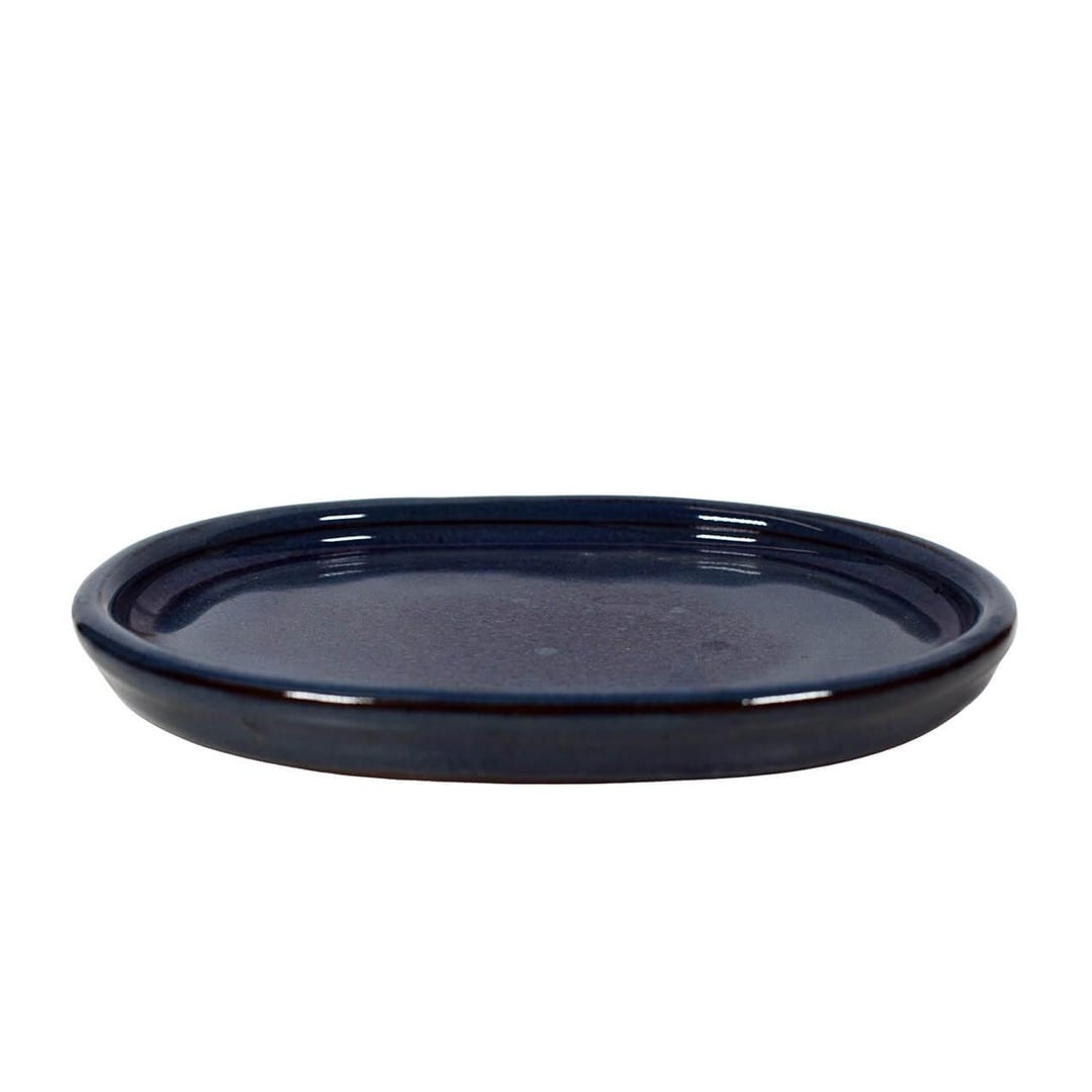 Blue Bonsai Drip Tray | Glazed Ceramic Garden Pot Drip Tray | 165x130mm ...