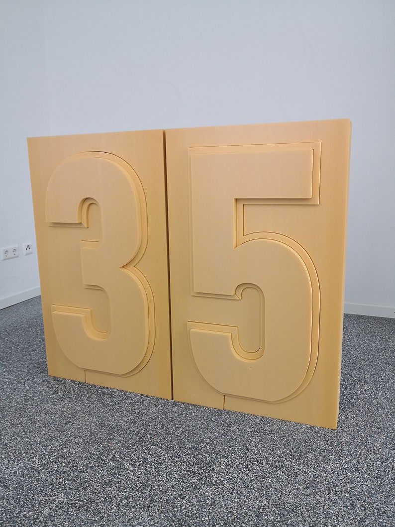 Betongießform ZAHL BUCHSTABE ZIFFER 80-99 cm Groß Riesig Styrodur ...