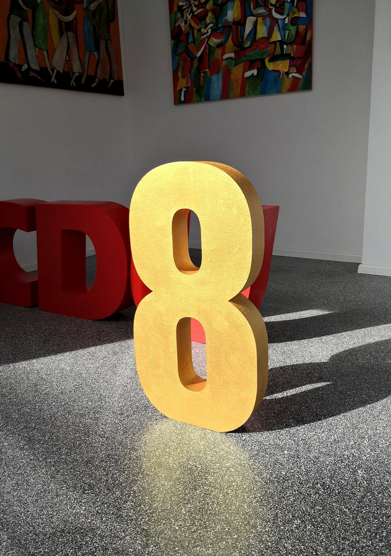 Ziffer Styroporzahl Goldene Zahl Gold gefärbt Farbe Jubiläumszahl ...