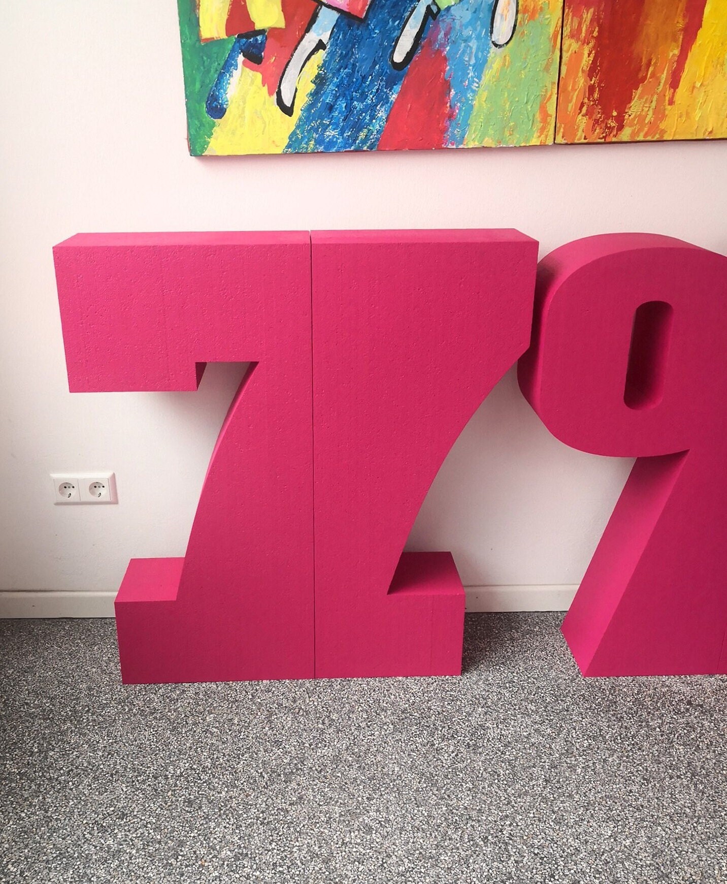 3D Letters Made of Polystyrene, Number, Painted, Colored, Color ...
