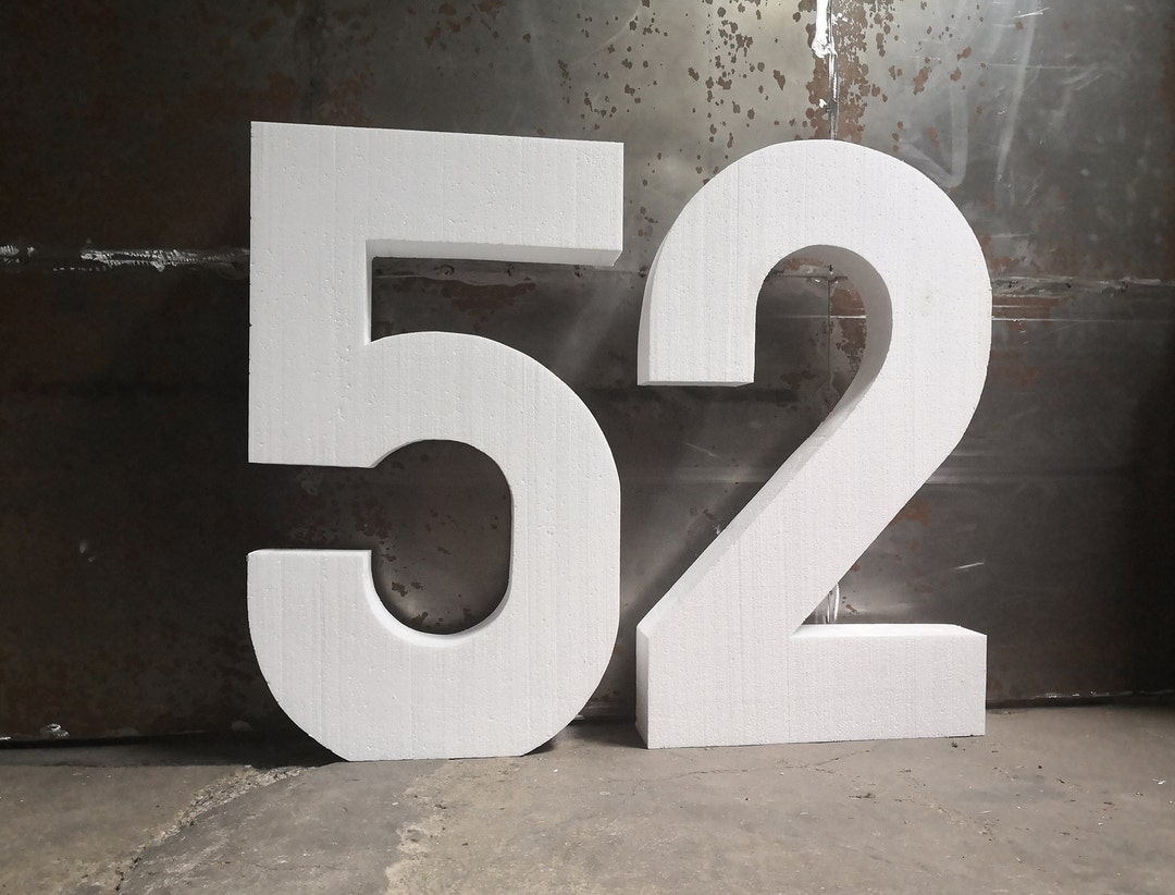 2 Numbers Styrofoam Numbers 50-30 Cm / 20 Inches Shapes in Different ...