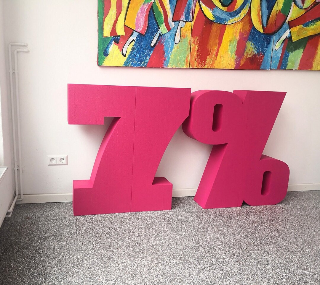3D Letters Made of Styrofoam Number Painted Colored Color Color ...