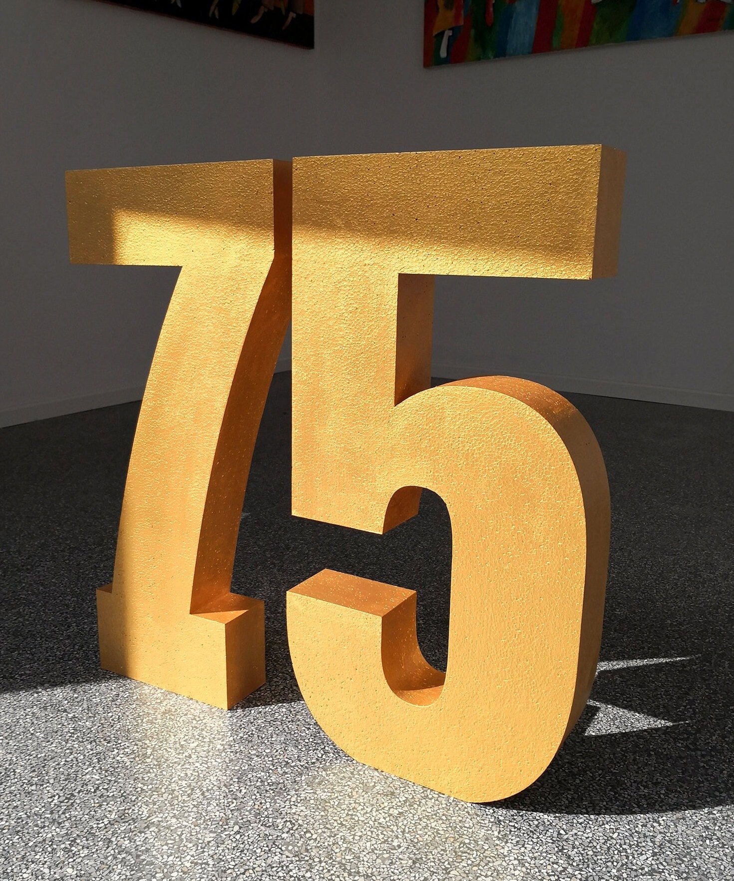 Ziffer Styroporzahl Goldene Zahl Gold gefärbt Farbe Jubiläumszahl ...