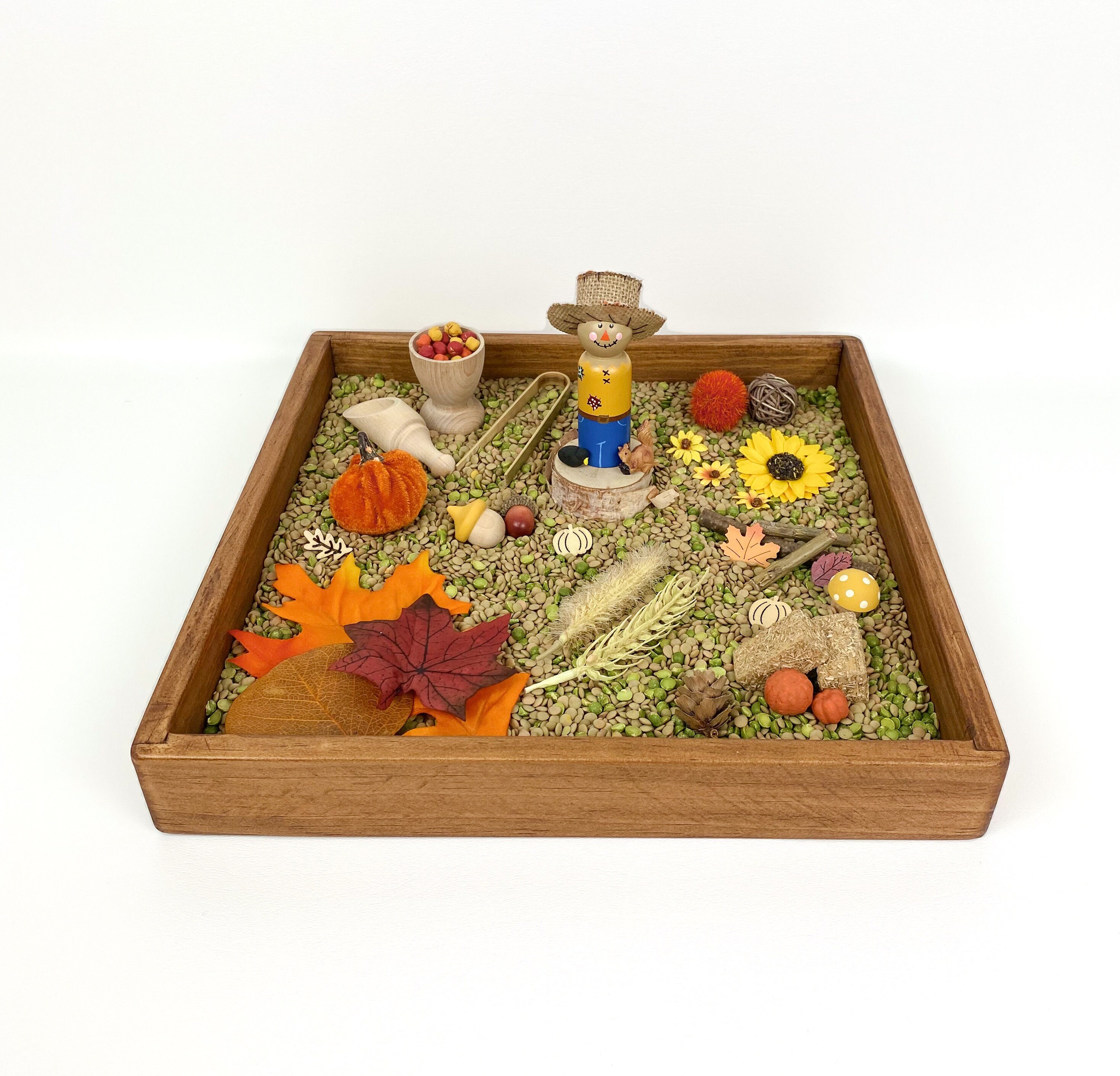 Fall scarecrow sensory bin kit/play activity tray/farm small | Etsy
