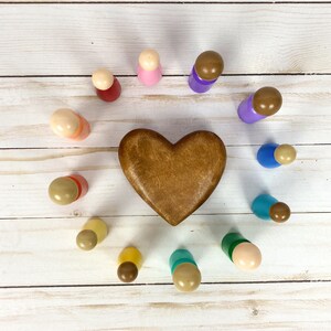 Rainbow Multicultural Wood Peg Dolls/small World Play/loose - Etsy