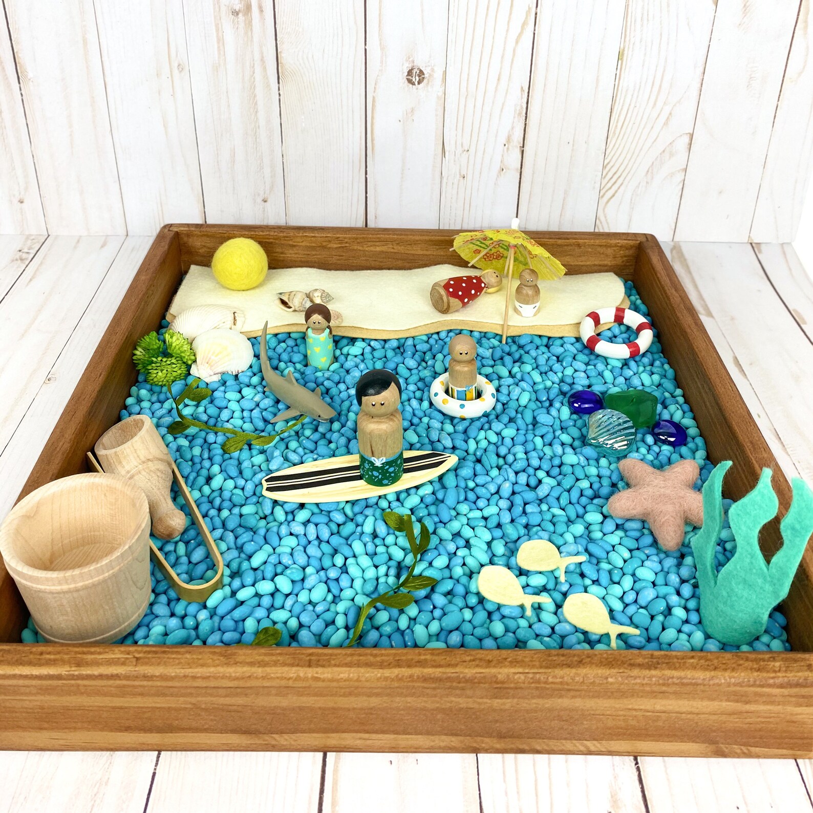 Ocean Sensory Bin Kit/ Beach Small World Play Tray Activity | Etsy