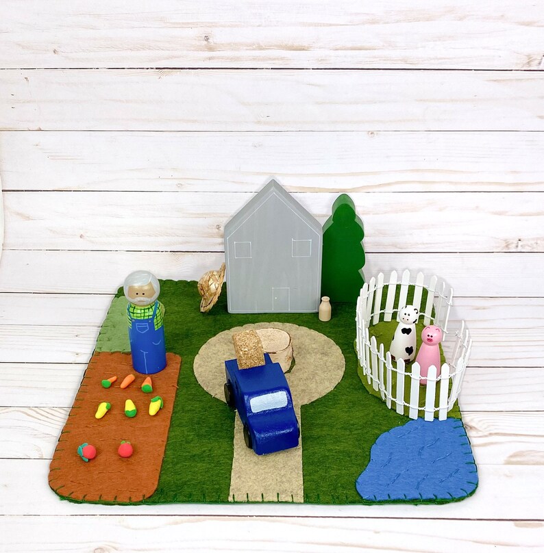 Farm Felt Play Mat/garden Felt Play Mat/small World Play/loose | Etsy