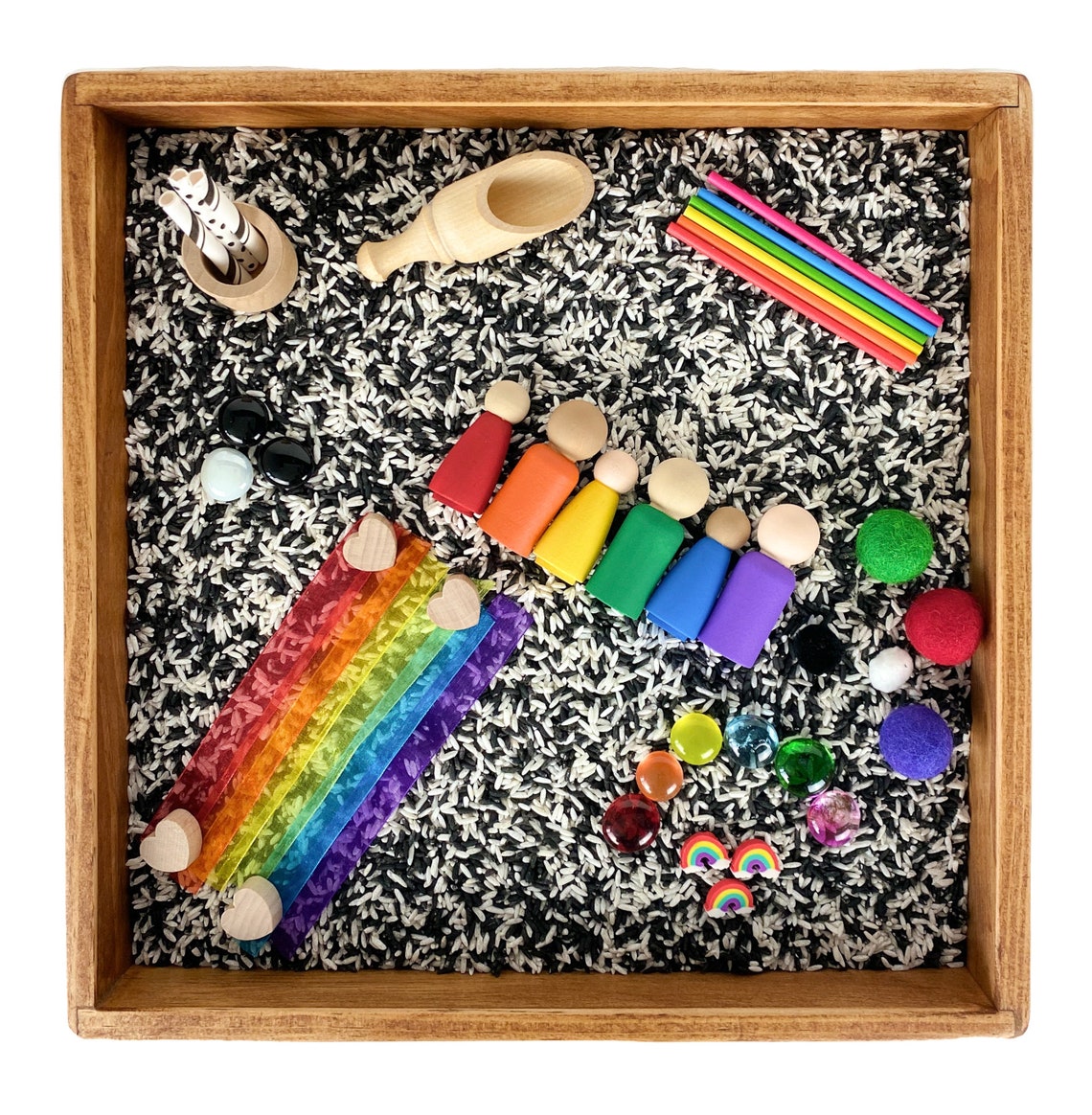 Rainbow Sensory Tray Activity Set/colors Sensory Bin Kit/small - Etsy