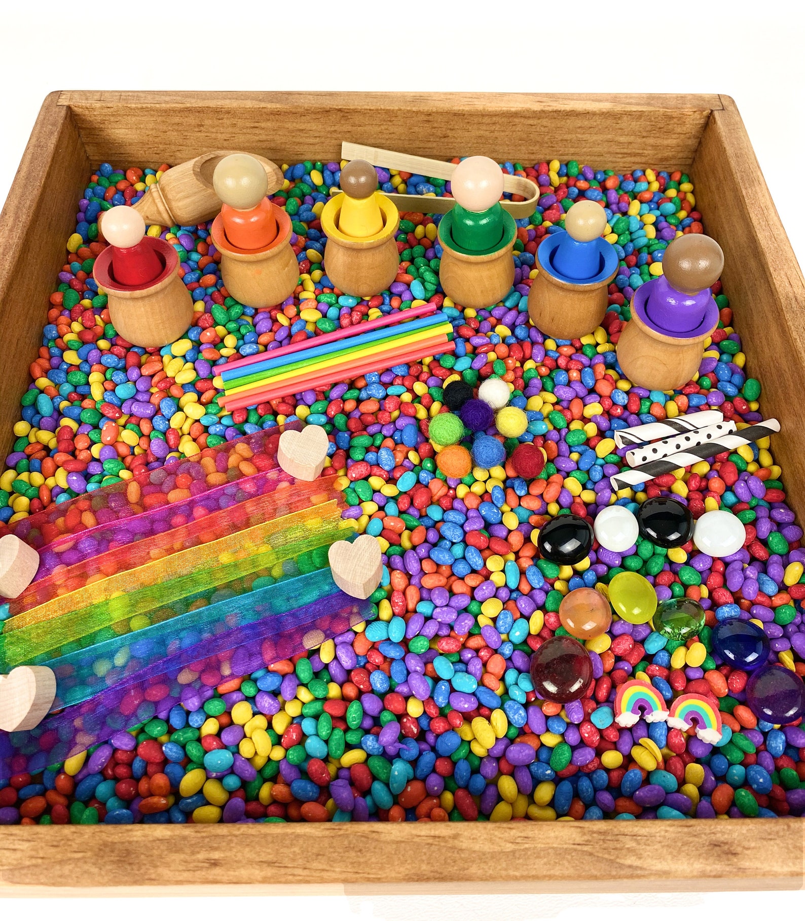 Rainbow Sensory Tray Activity Set/colors Sensory Bin Kit/small - Etsy ...