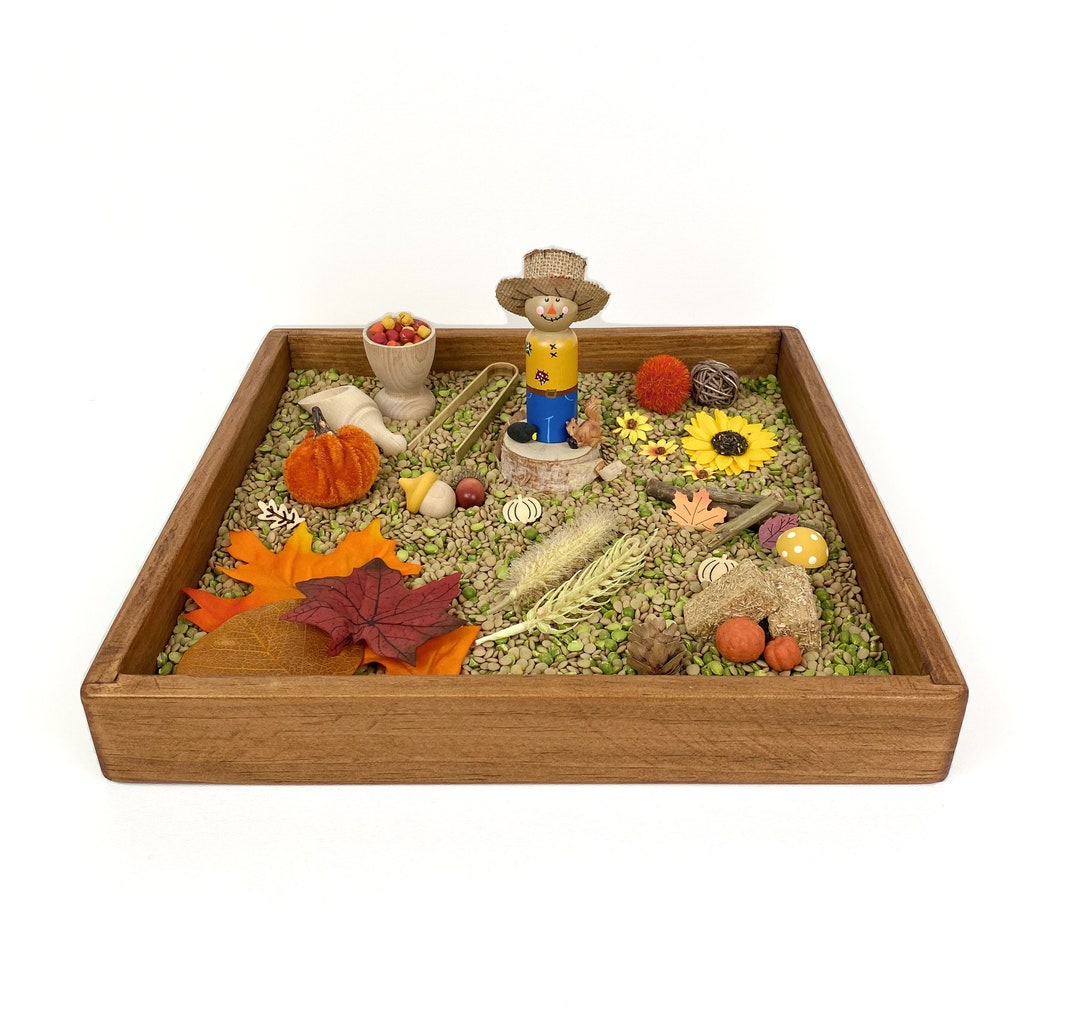 Fall Scarecrow Sensory Bin Kit/play Activity Tray/farm Small - Etsy