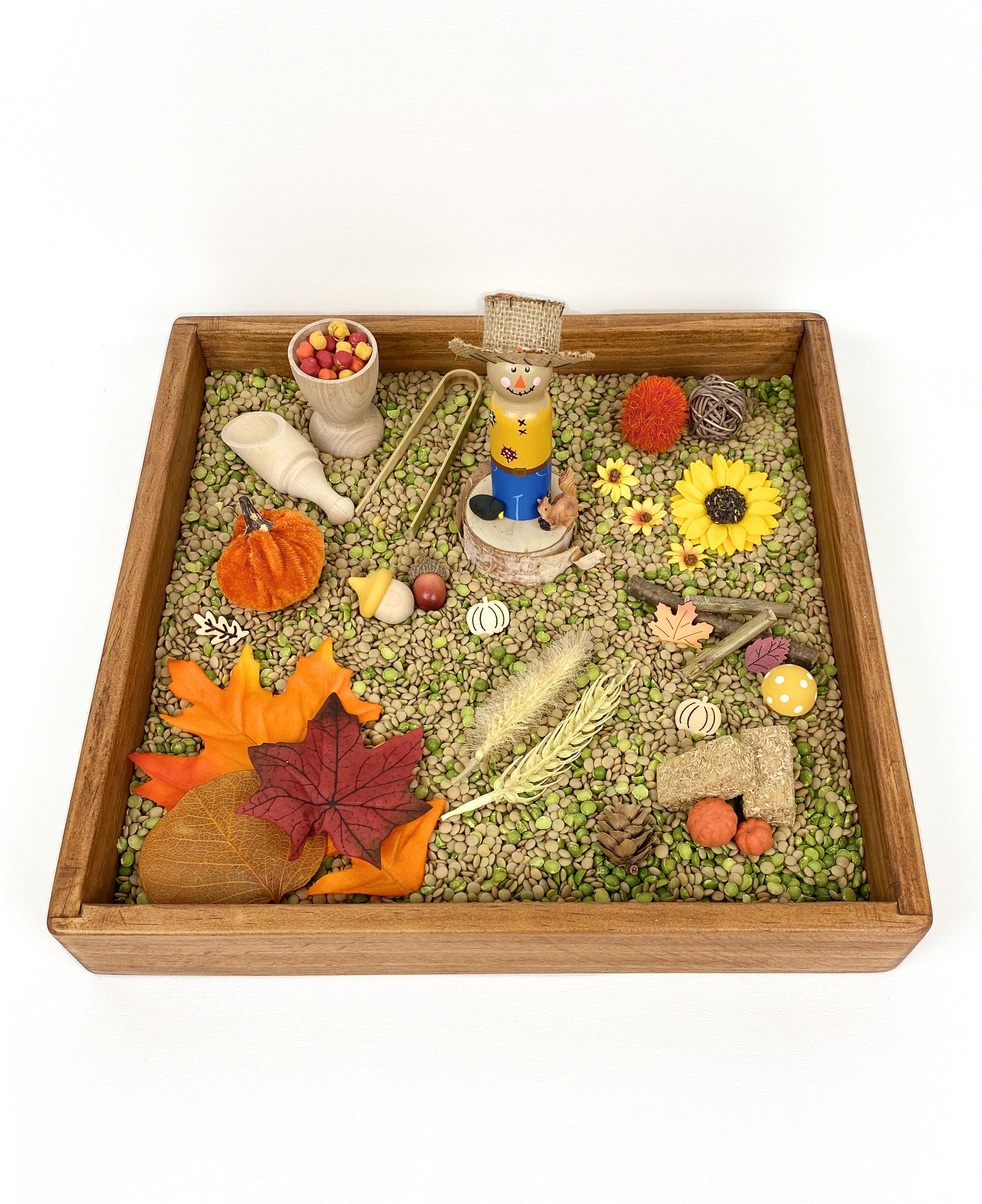 Fall Scarecrow Sensory Bin Kit/play Activity Tray/farm Small - Etsy