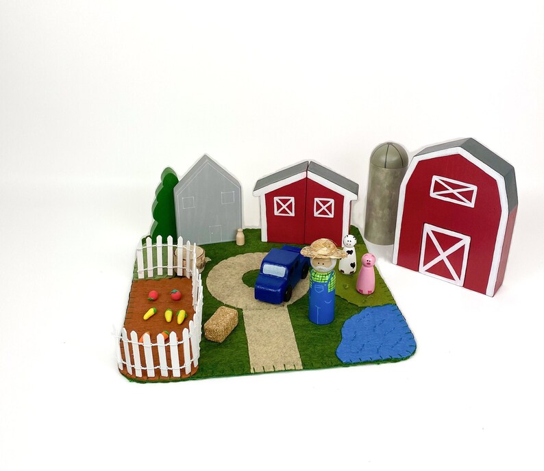 Farm Felt Play Mat/garden Felt Play Mat/small World Play/loose | Etsy