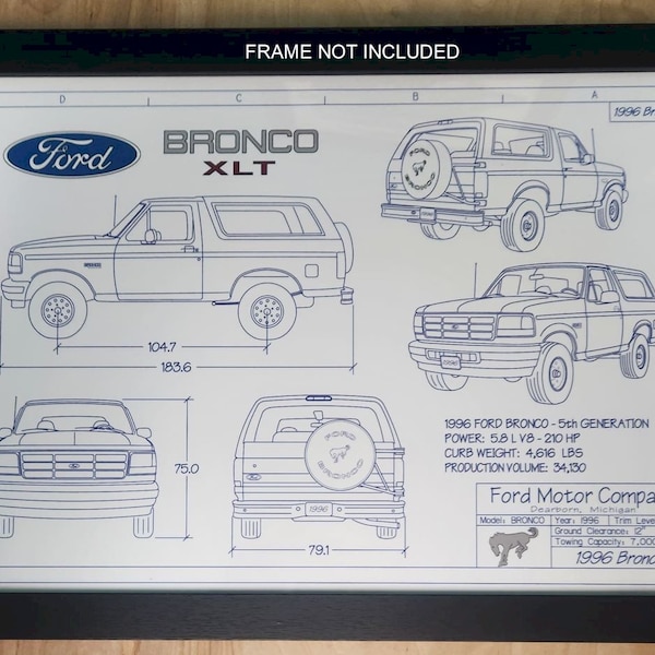 Ford Bronco Drawing - Etsy