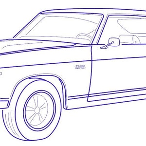 1969 Chevelle SS "blueprint Drawing" Unframed Color Poster Print - Etsy