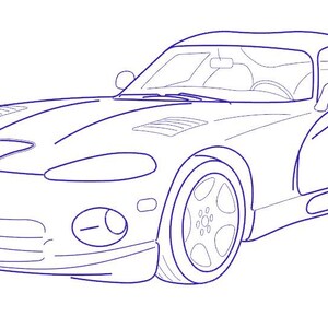 1999 Dodge Viper GTS "blueprint Drawing" Unframed Color Poster Print - Etsy