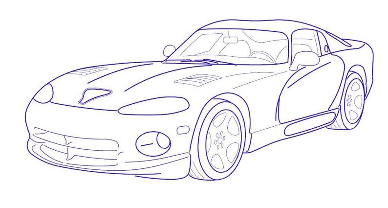 1999 Dodge Viper GTS "blueprint Drawing" Unframed Color Poster Print - Etsy