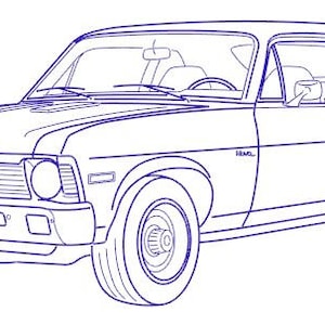 1971 Nova SS "blueprint Drawing" Unframed Color Poster Print - Etsy