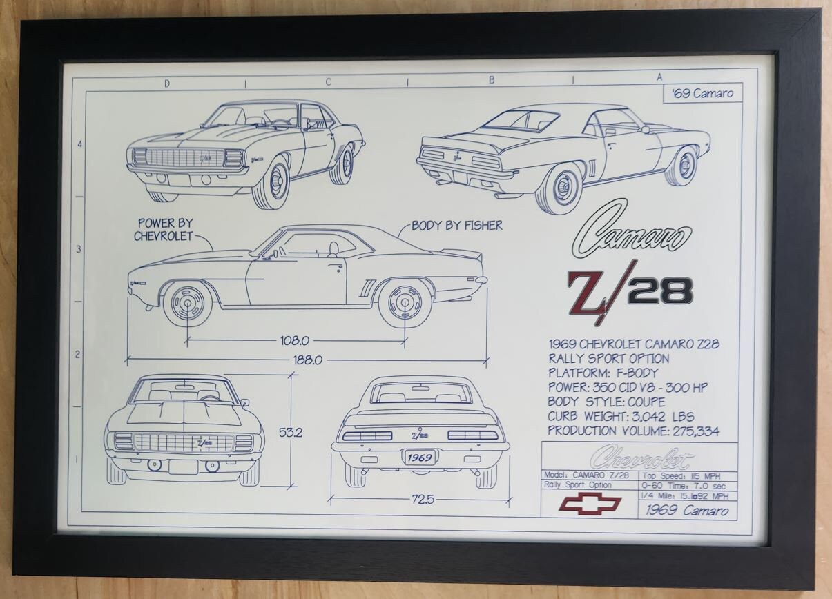 How To Draw A Camaro Ss 1969