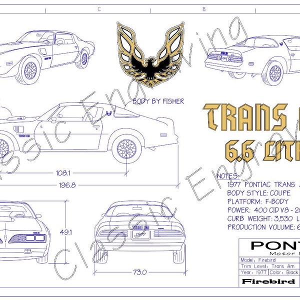 Pontiac Trans Am Poster - Etsy