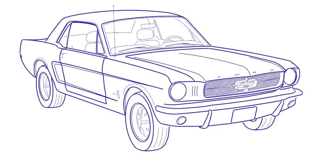 Classic Mustang Drawings 65 Mustang Fastback By Xero, Mustang,