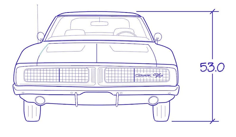 1969 Dodge Charger R/T "blueprint Drawing" Unframed Color Poster Print ...