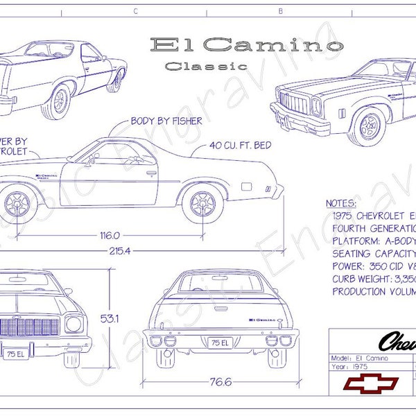 El Camino Drawing - Etsy