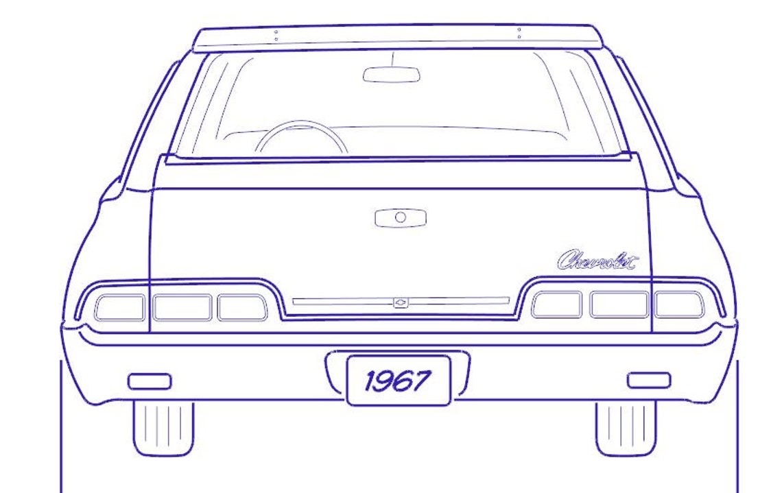 1967 Impala Wagon "blueprint Drawing" Unframed Color Poster Print - Etsy