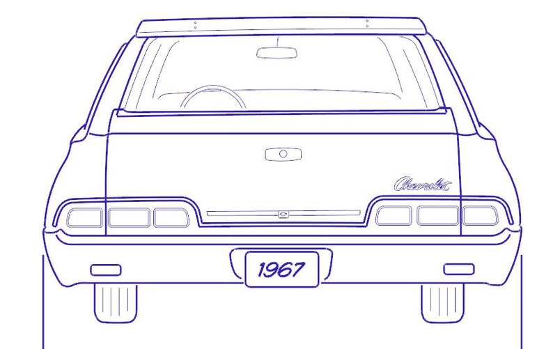 1967 Impala Wagon "blueprint Drawing" Unframed Color Poster Print - Etsy