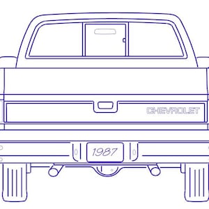 1987 Silverado "blueprint Drawing" Unframed Color Poster Print - Etsy