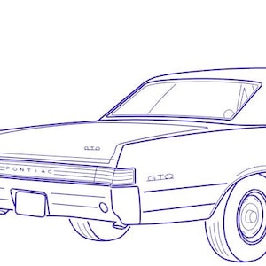 1965 Pontiac GTO "blueprint Drawing" Unframed Color Poster Print - Etsy
